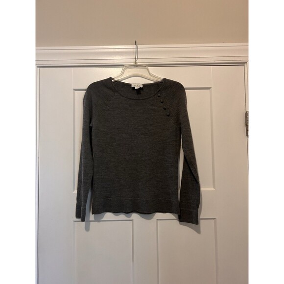 LOFT | Sweaters | Loft Sweater Womens Size Medium Gray Button Detail ...